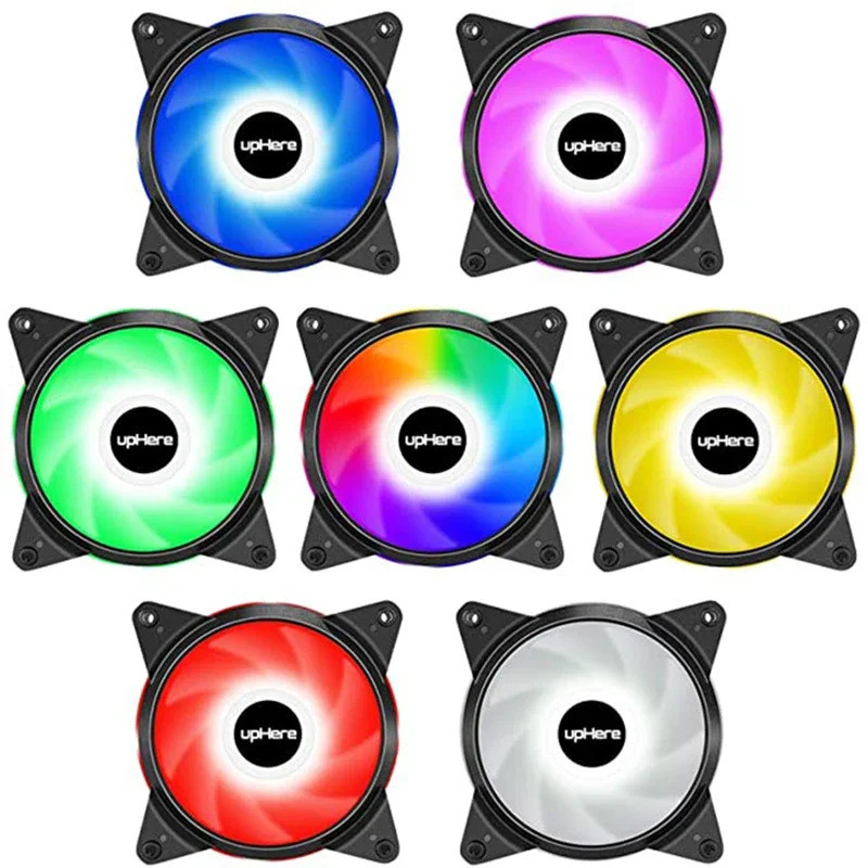 upHere rgb fan PWM 120mm radiator fan For PC Case 5V ARGB 3PIN Lighting ...