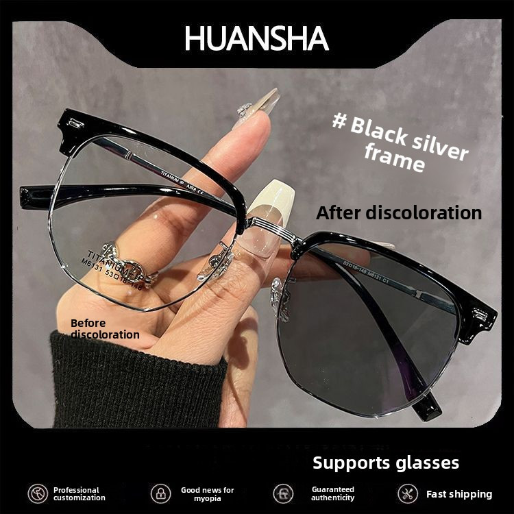 spek mata spec mata Half-Frame Glasses Men Women Same Style High-End ...