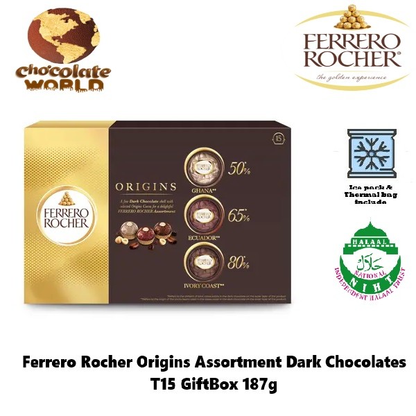 [Ice Pack Included]Ferrero Rocher Origins Assortment Dark Chocolates ...