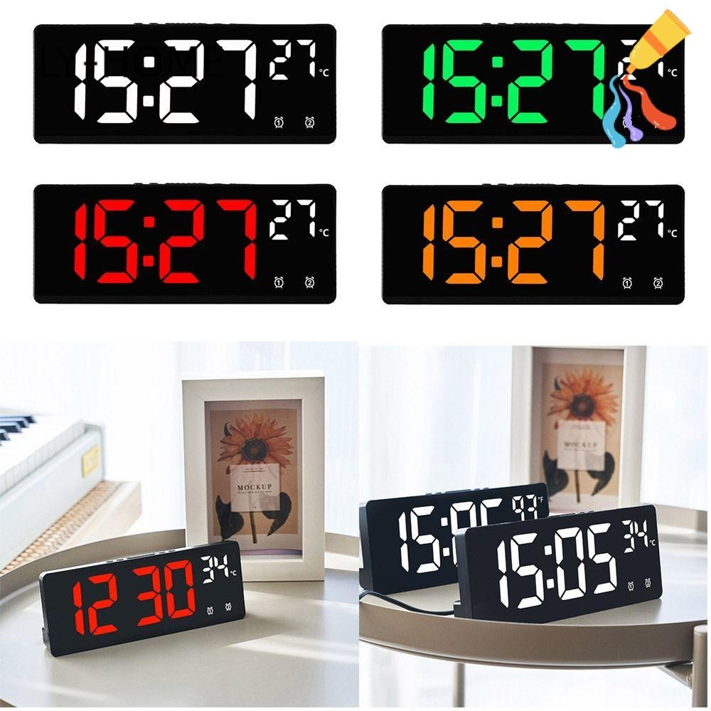 LY-HOME Electronic Clock Bedside Table Number Clock Backlight Temperature Calendar Large Number ...
