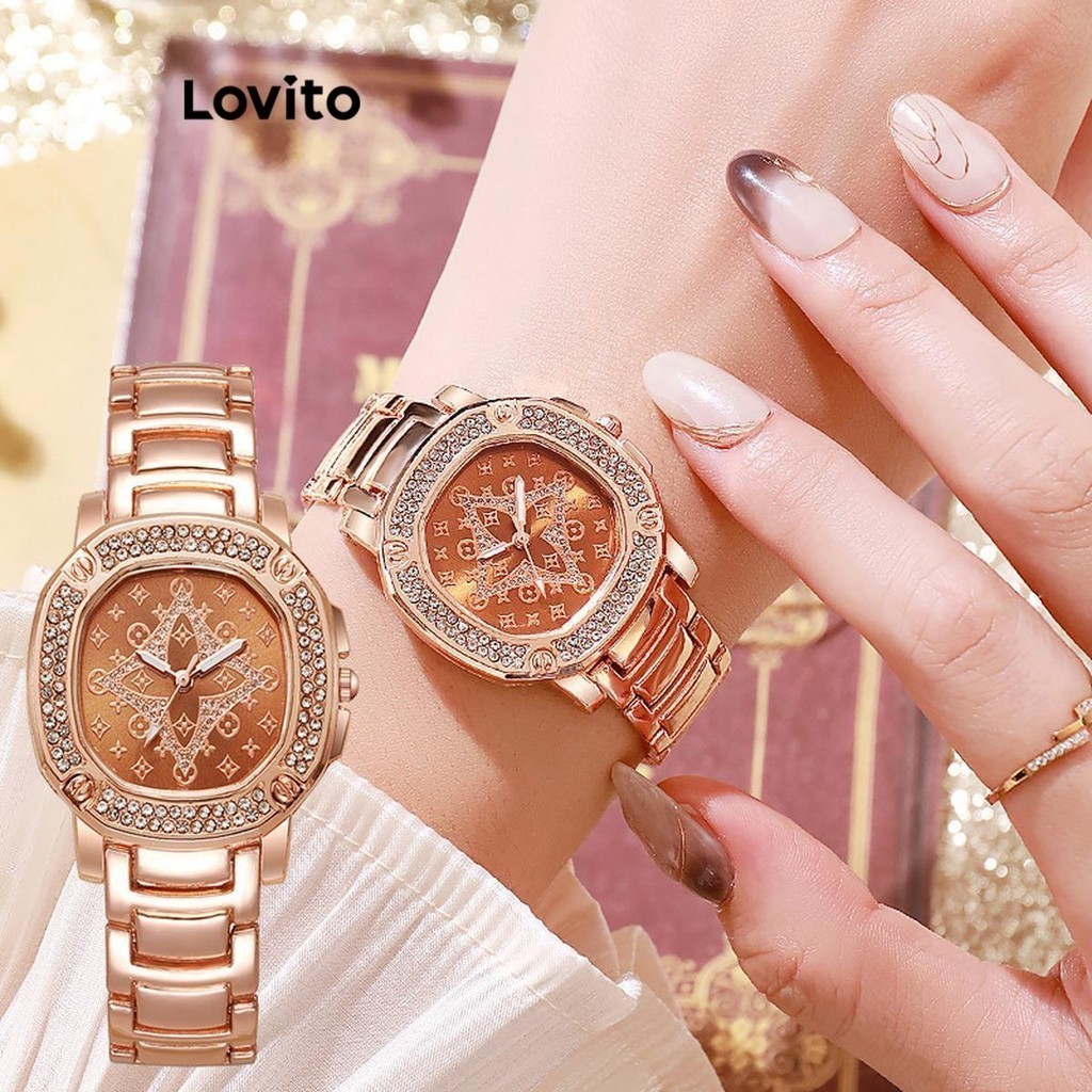 Lovito Elegant Floral Flowers Watertight Quartz Watch for Women ...
