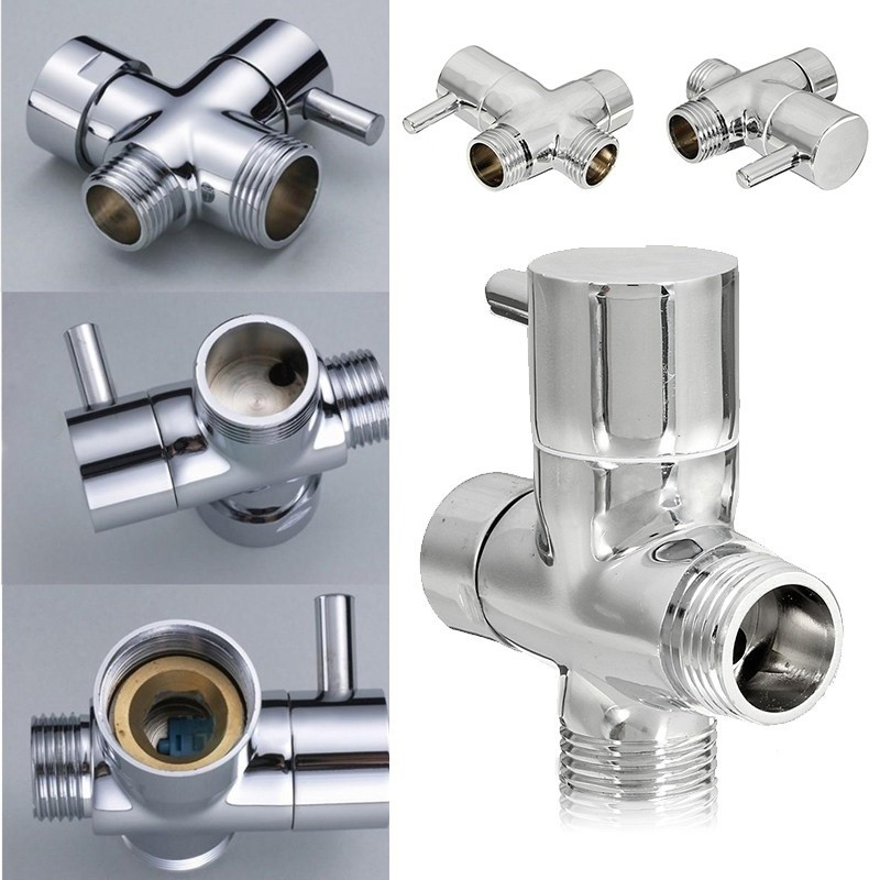 G1/2" Shower Arm T-Adapter tap Connector Splitter Brass 3-Ways Shower ...