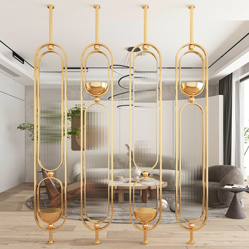 Rotating Partition Art Glass Rattan Woven Subareas Screens Living Room ...