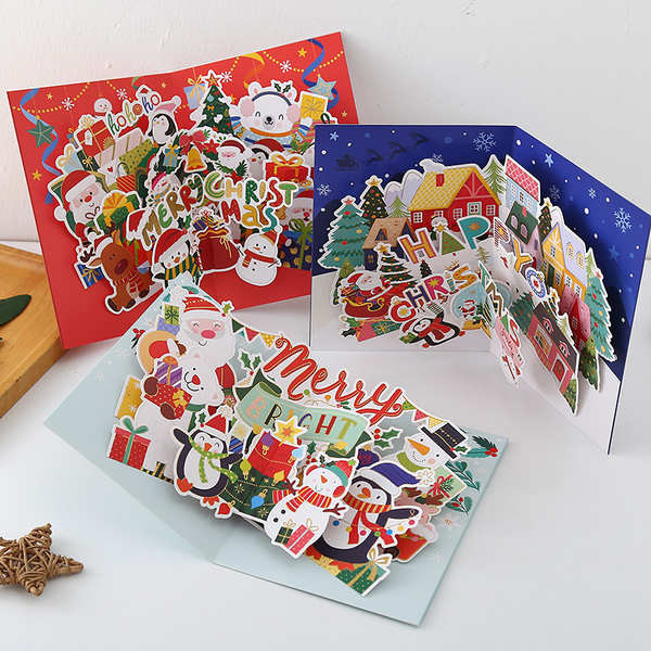 christmas card Kad ucapan tiga dimensi Krismas 3D mewah baru kreatif ...