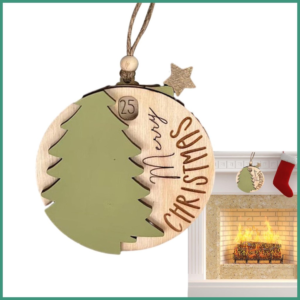 Countdown To Christmas Sliding Ornament Wooden Sliding 3D Elk Countdown ...