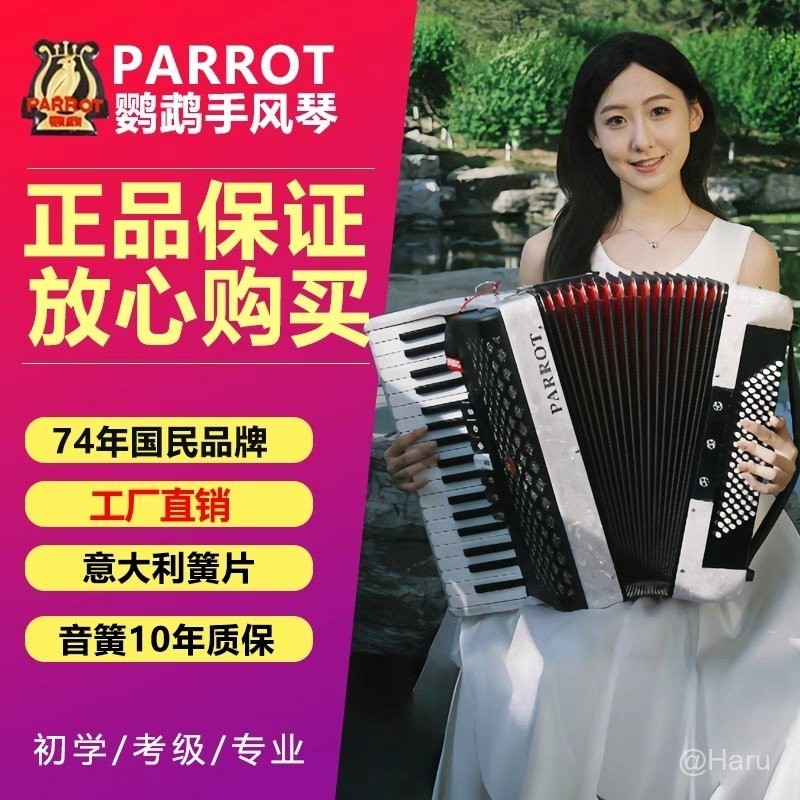 Tianjin Parrot Accordion 60/96/120 Bass Three-Row Spring Four-Row ...