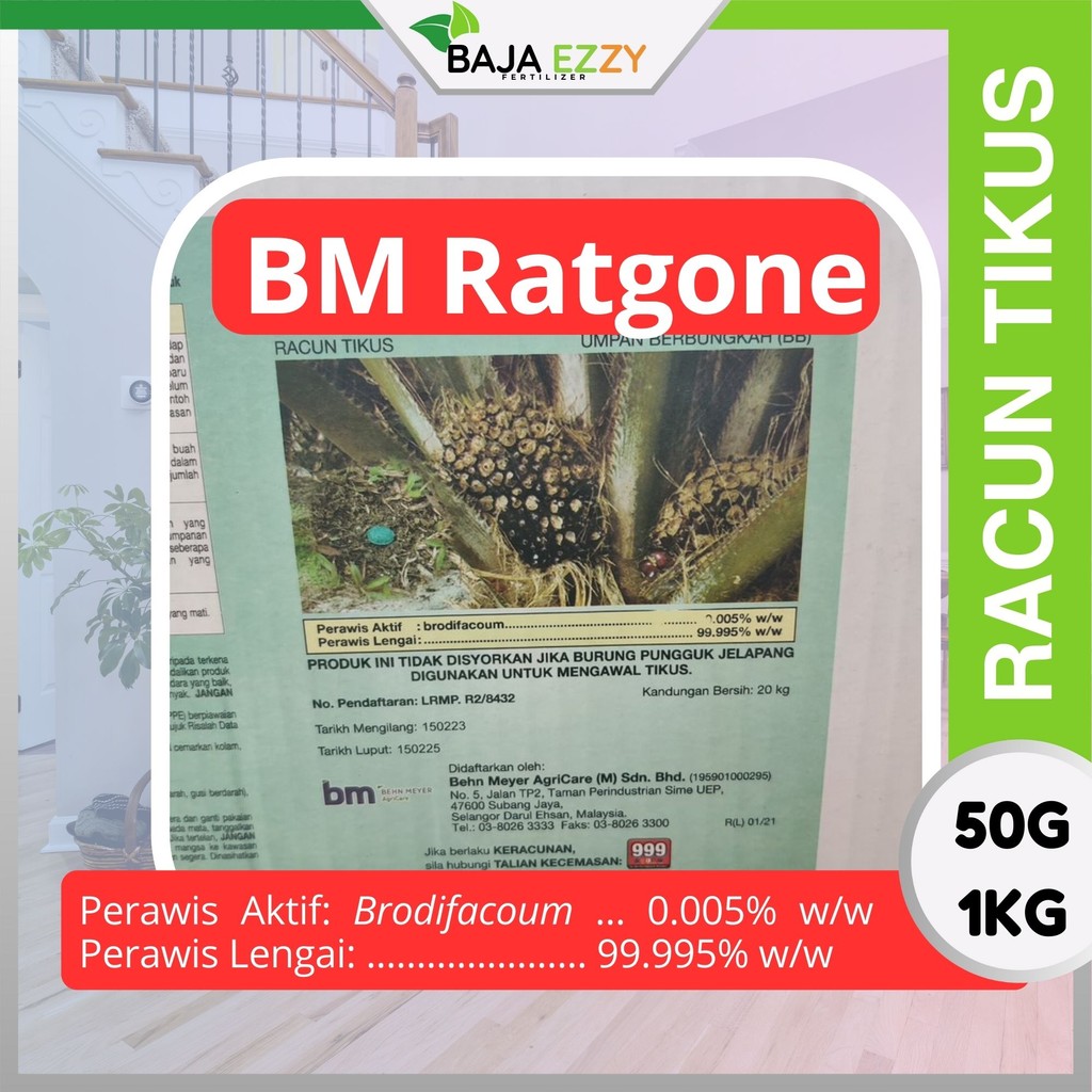 Mouse poison BM RATGONE 1kg racun bunuh tikus duri merah red spinny rat ...