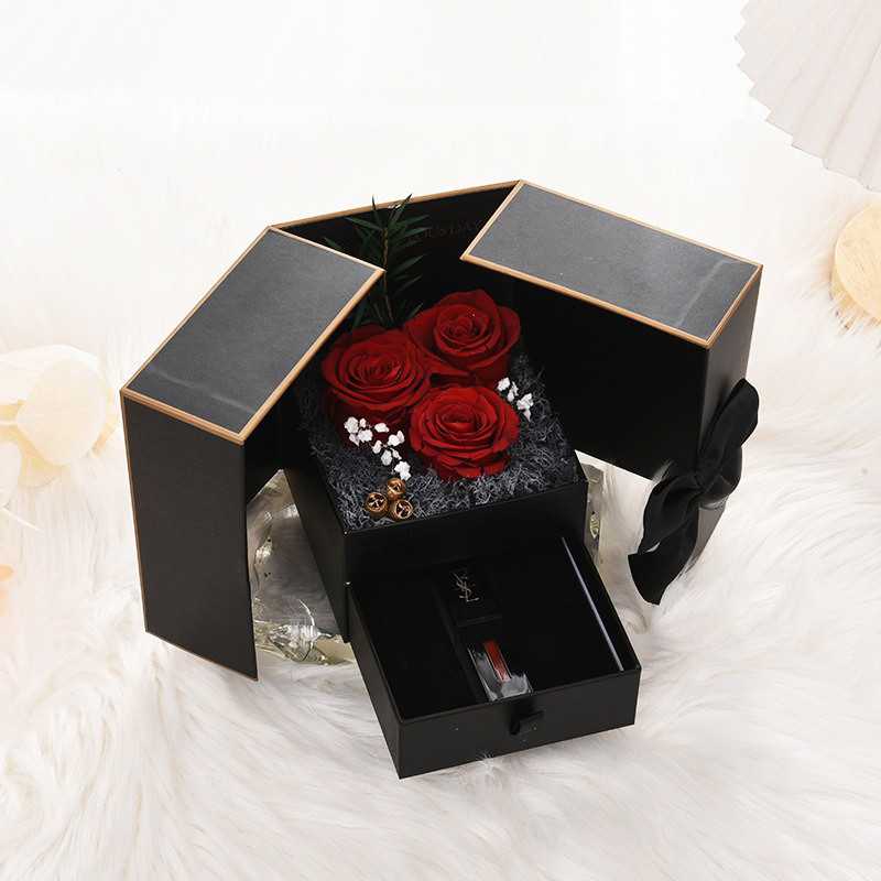 Eternal Roses Gift Box With Drawer Design Necklace Jewelry Packaging ...