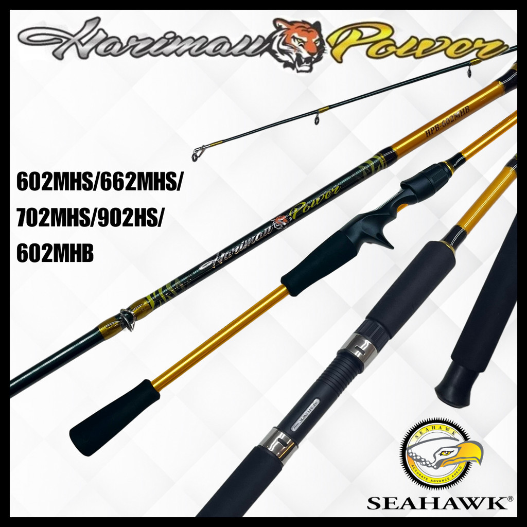 SEAHAWK Harimau Power BaitCasting Fishing Rod Joran Pancing BC ...
