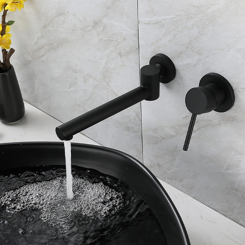 Modern Concealed Basin Tap with Swivel Spout, Hot and Cold Water ...