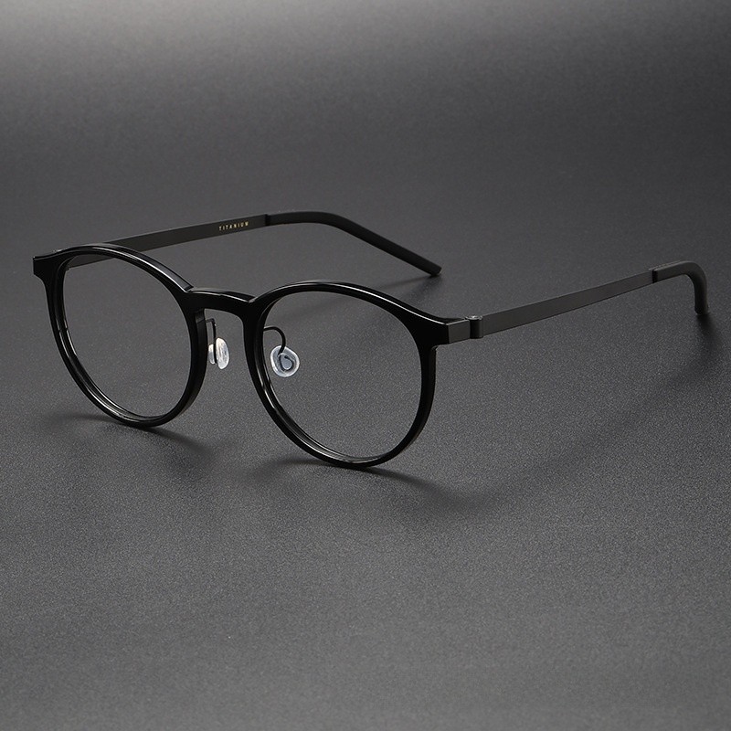 141mm Ultra Light Pure Titanium Business Glasses Frame Men Women Oval ...