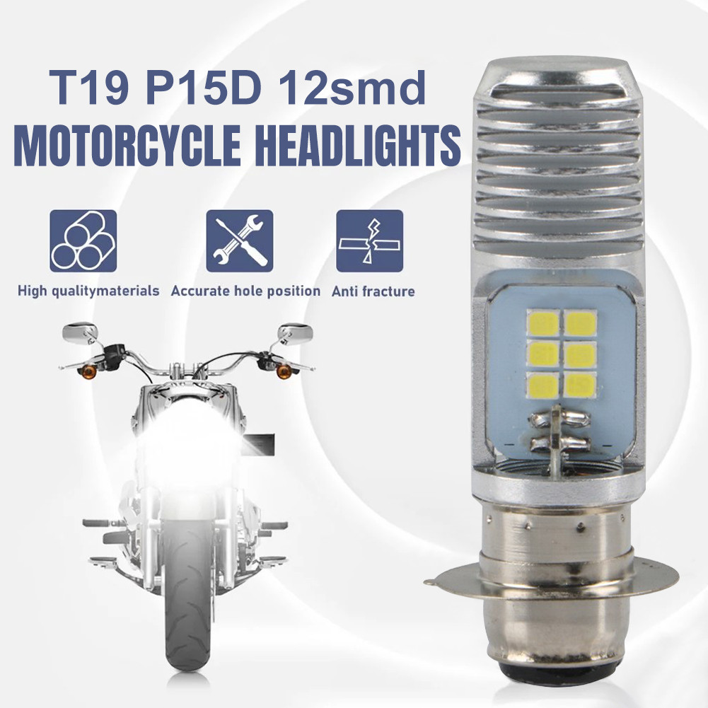 LED Motorcycle Headlight DC 12V T19 P15D High Brightness Replacement ...