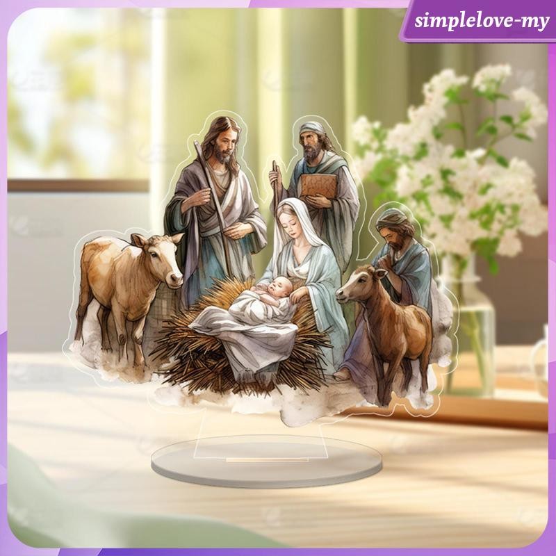 [SimpleloveMY] Manger Nativity Scene Acrylic Sign Christmas Gift ...