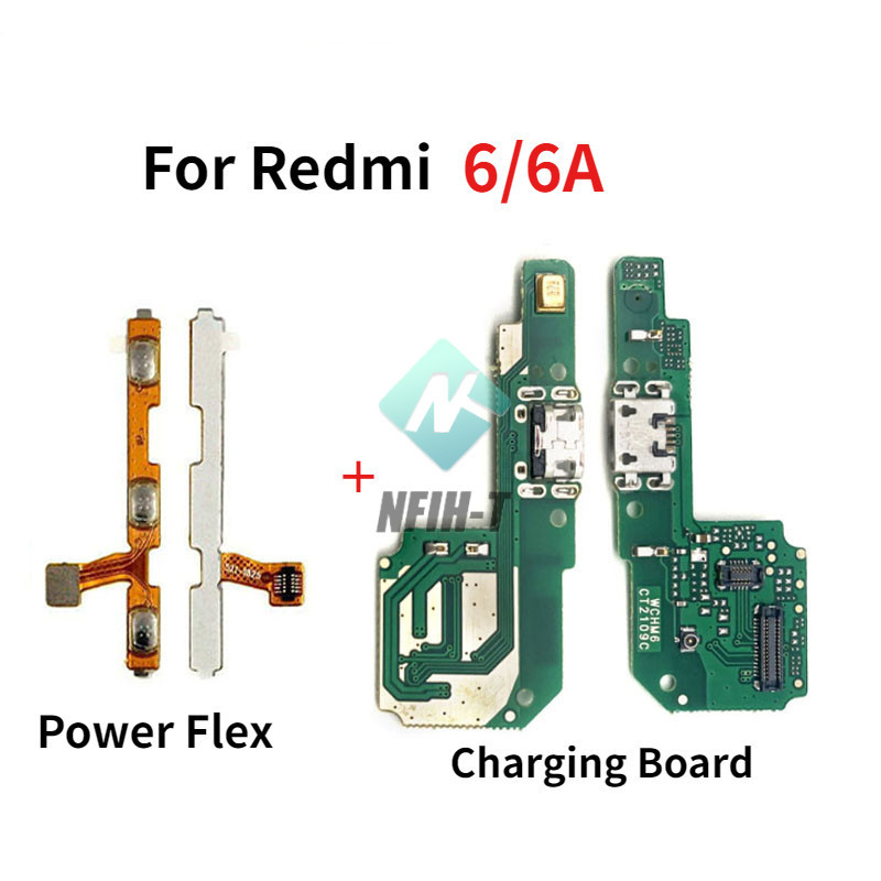 Redmi 6 6A Power Volume Flex Button Switch USB Charging Port Board For ...