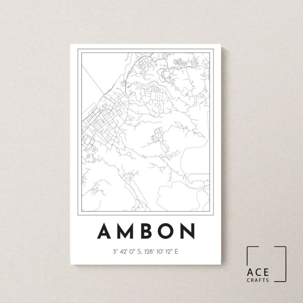 HIASAN DINDING Ambon Indonesia city map minimalist wall decoration ...