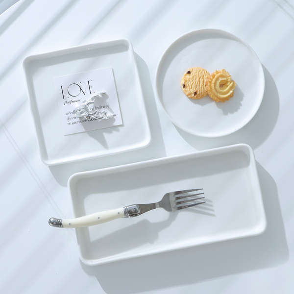 pinggan pinggan aesthetic Plat pizza seramik putih tulen, piring ...