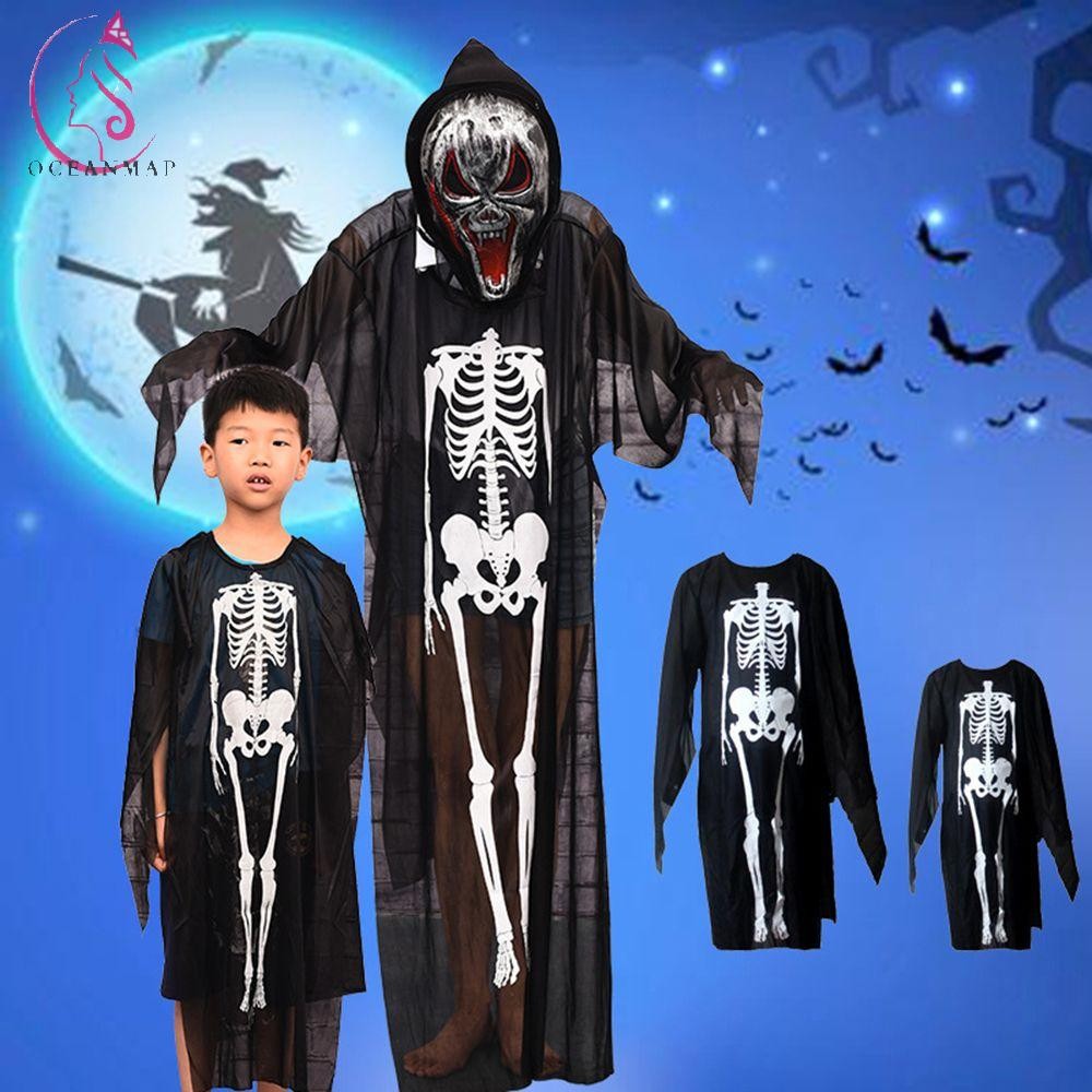 OCEANMAP Skeleton Clothes Cosplay Plays Terror Child Skull Horror Mask ...