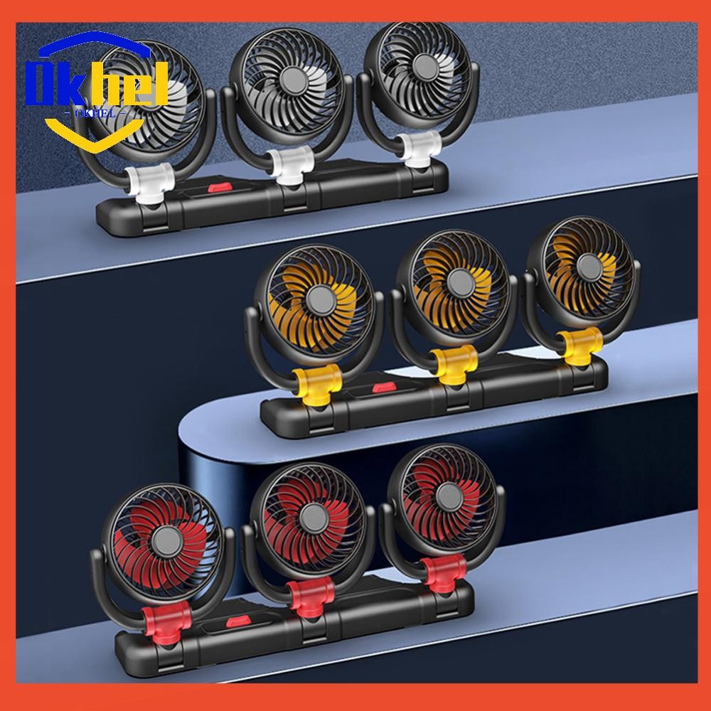 [Okhello.my] 3 Head Automotive Air Fan USB 5V/12V/24V Portable Car Air ...