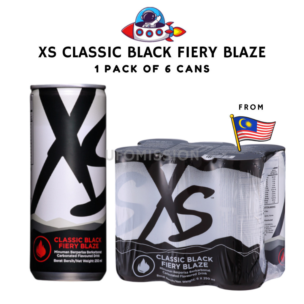 Xs Classic Black Fiery Blaze Cans Sugar free energy drink isotonic ...