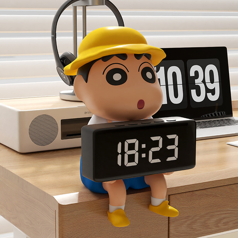 Crayon Shin-Chan Sitting Clock Cream Style Clock Ornaments Alarm Clock ...