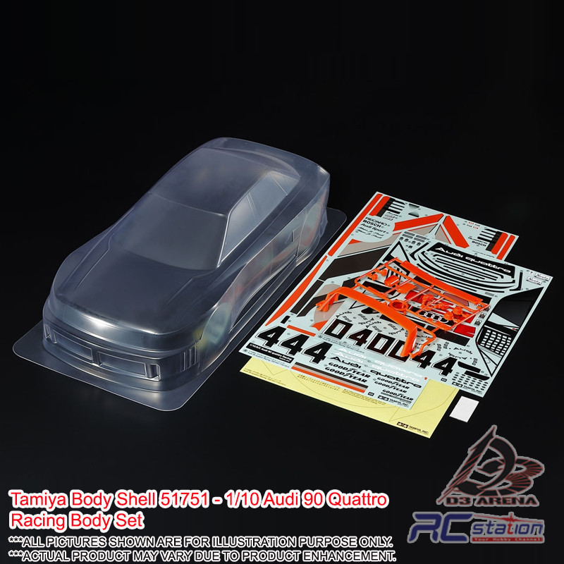 Tamiya Body Shell #51751 - 1/10 Audi 90 Quattro Racing Body Set ...