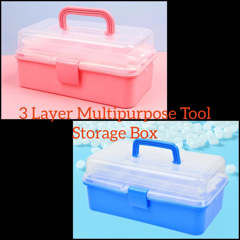 3 Layer Multipurpose Tool Storage Box/ Large Capacity Organiser ...