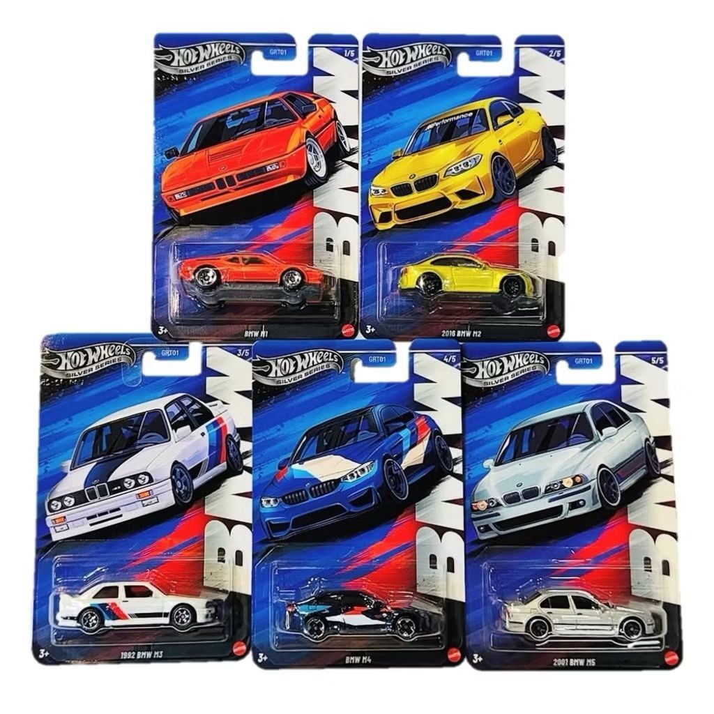 Hot Wheels BMW Set 2025 Silver Series BMW M1 M2 M3 M4 M5 GRT01 Dash ...