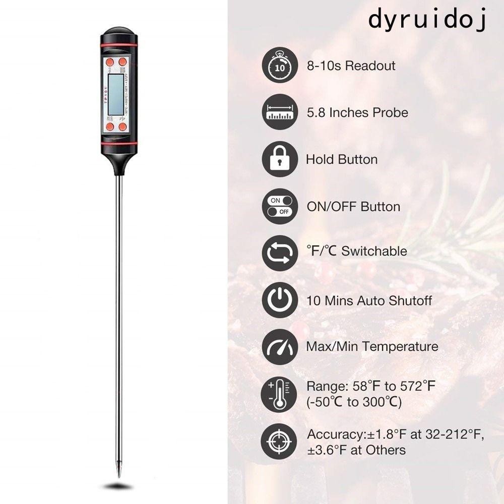 DYRUIDOJ 4 Pcs Food Thermometer, Probe Water Digital Meat Thermometer ...