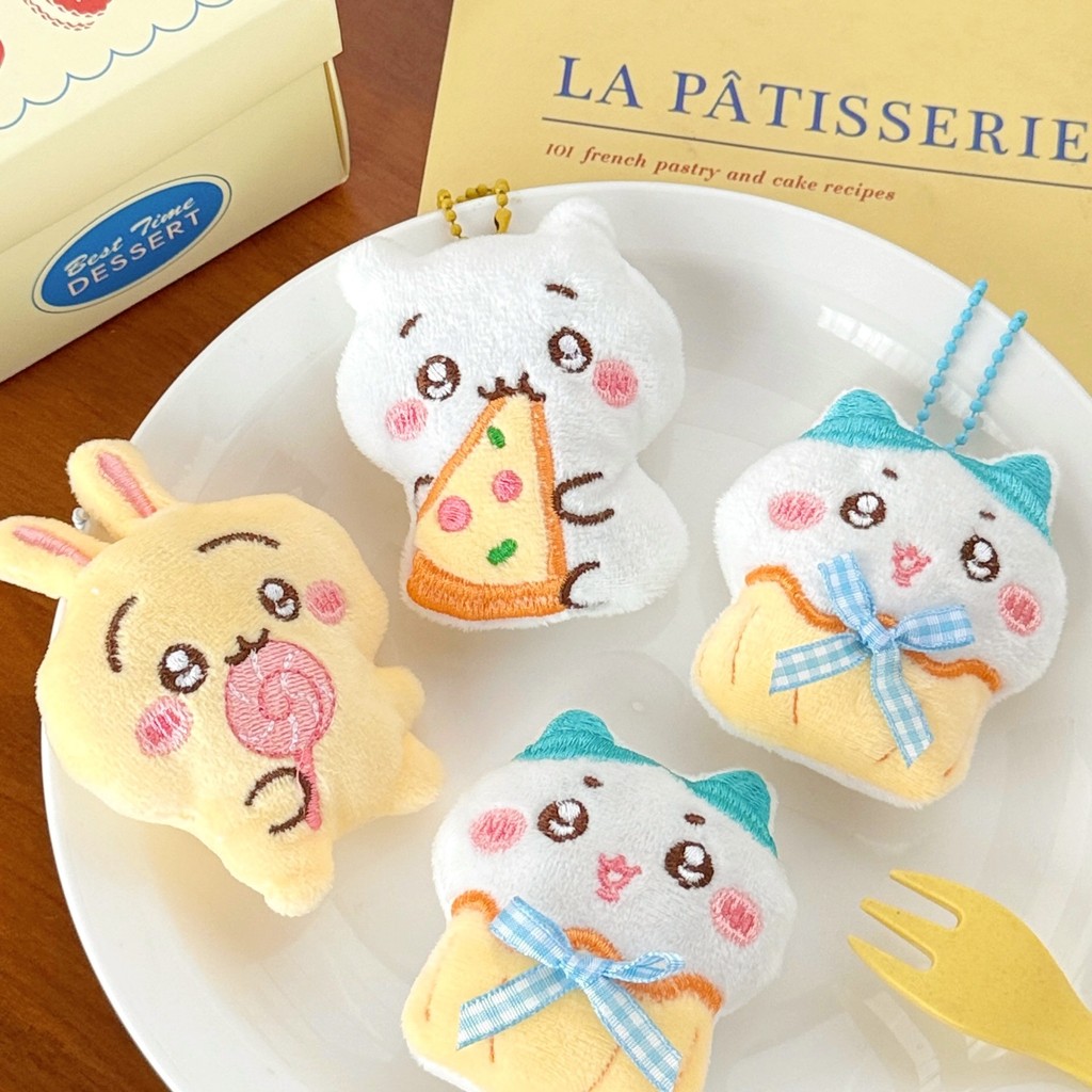 [HARU] Fluffy Chiikawa Series Keychain And Pin Brooch Pin Accessories Cute Cartoon Design Bag ...