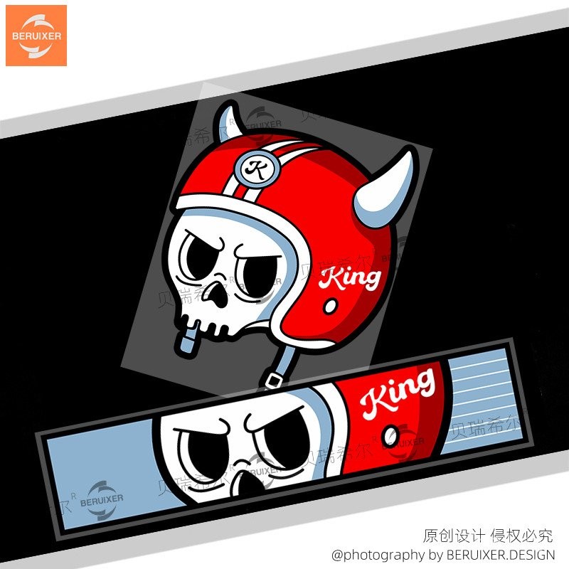 Skeleton Motorcycle Rider Sticker Unique Electric Motorcycle Sticker ...