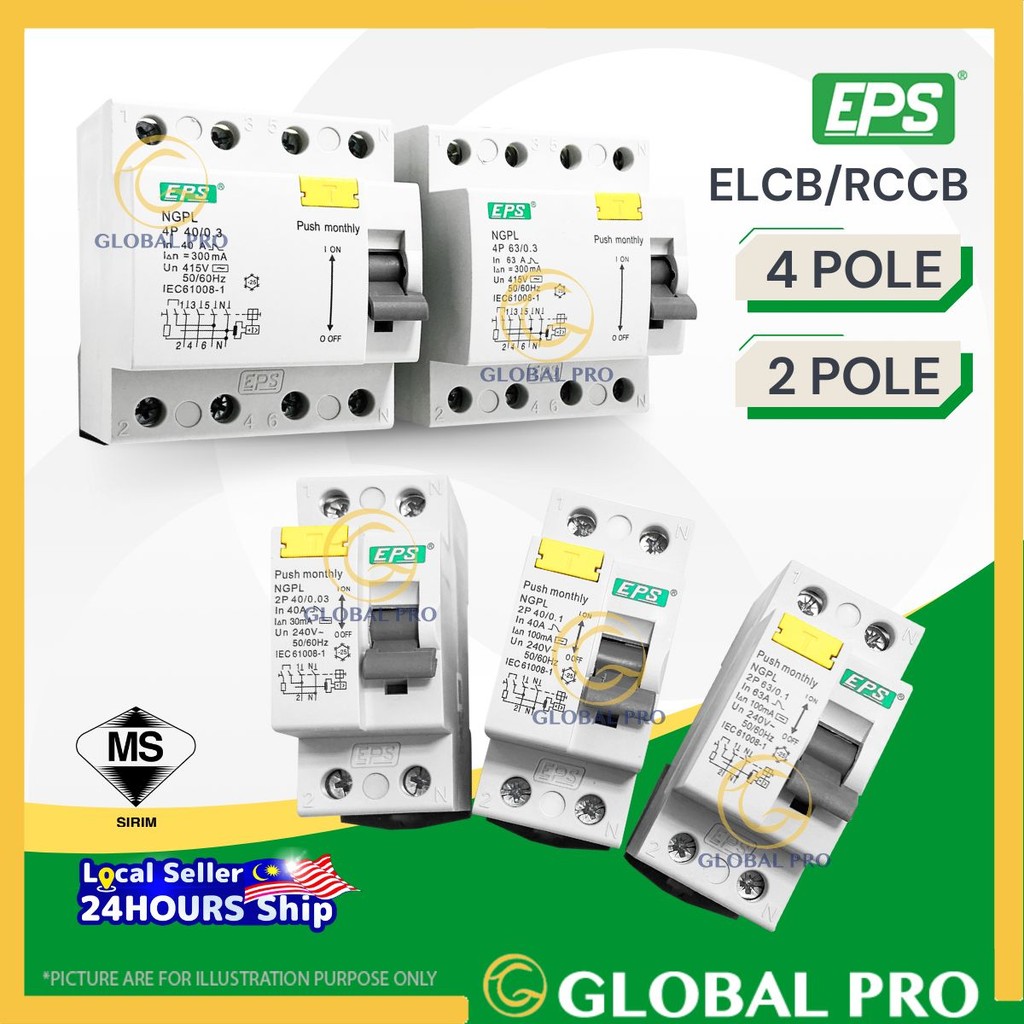 [SIRIM] EPS RCCB ELCB Circuit Breaker ELCB 63A 2 Pole MCB Pole RCCB 63A ...