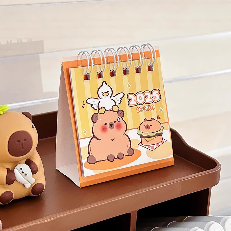 guyumao 2025 Cute Cartoon Small Desk Calendar Creative Office Desktop Calendar Dual Daily Mini ...