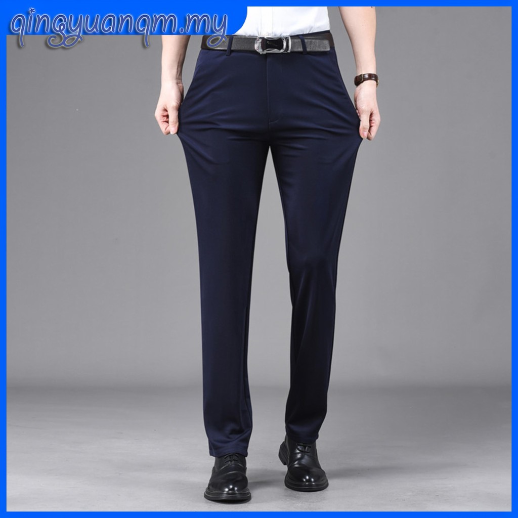 CEO Men's Formal Pants Elastic Straight Cut Pant Business Trousers ...