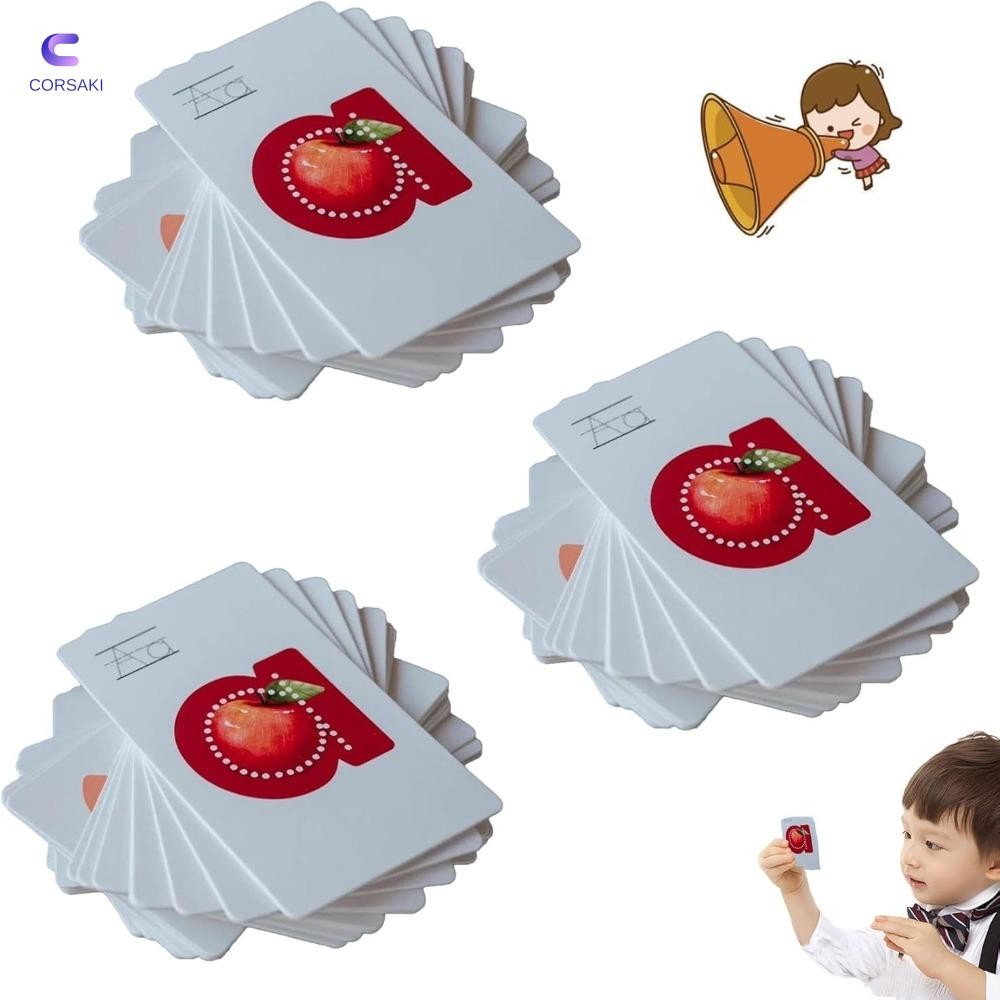 CORSAKI Toddler Alphabet Flash Cards, Portable Letter Recognition Lit ...