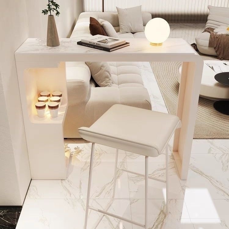 Bar Table with Stools Kitchen Island Partition Wine Cabinet Meja Bar ...