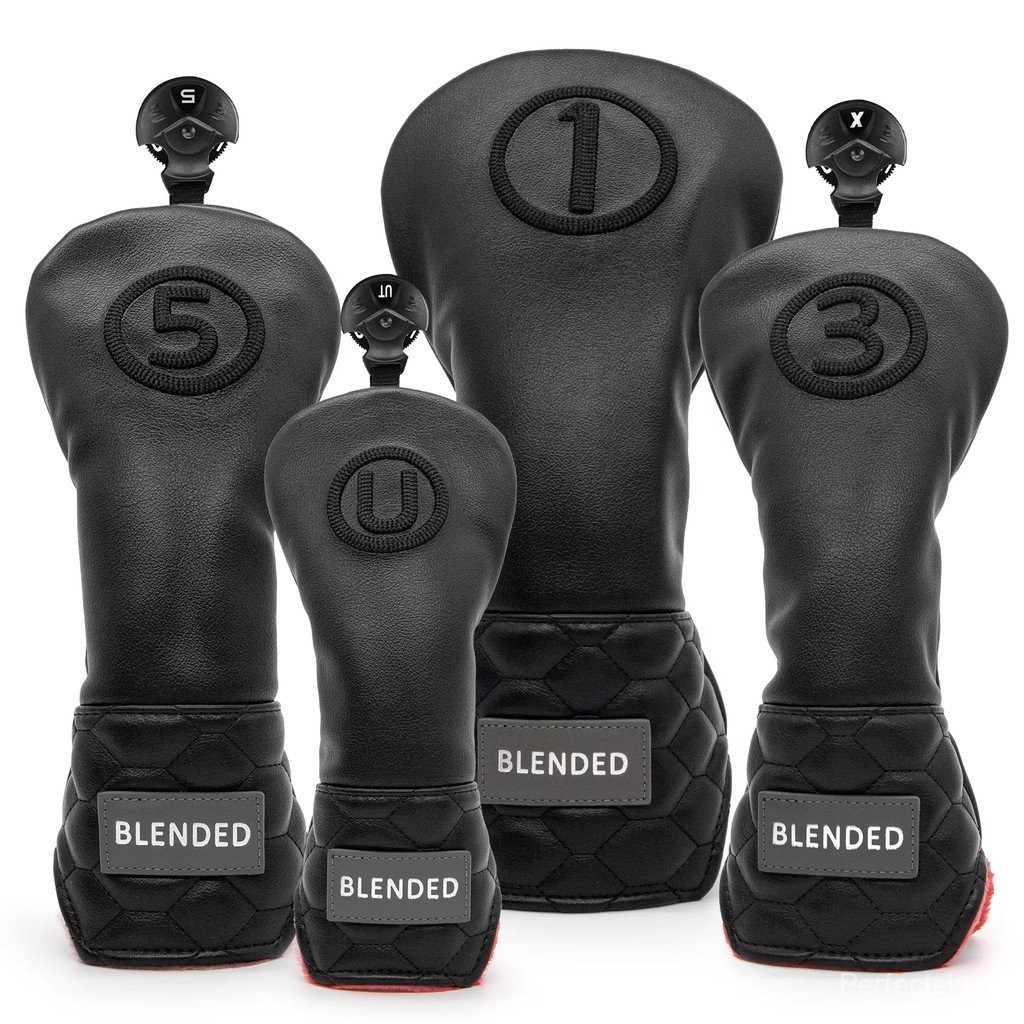Black Colors Fashion Golf Club Headcovers Premium Leather Head Covers ...
