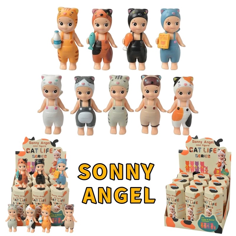 12 Styles Sonny Angel Hippers Cat Life Series Mini Action Figures Amine ...
