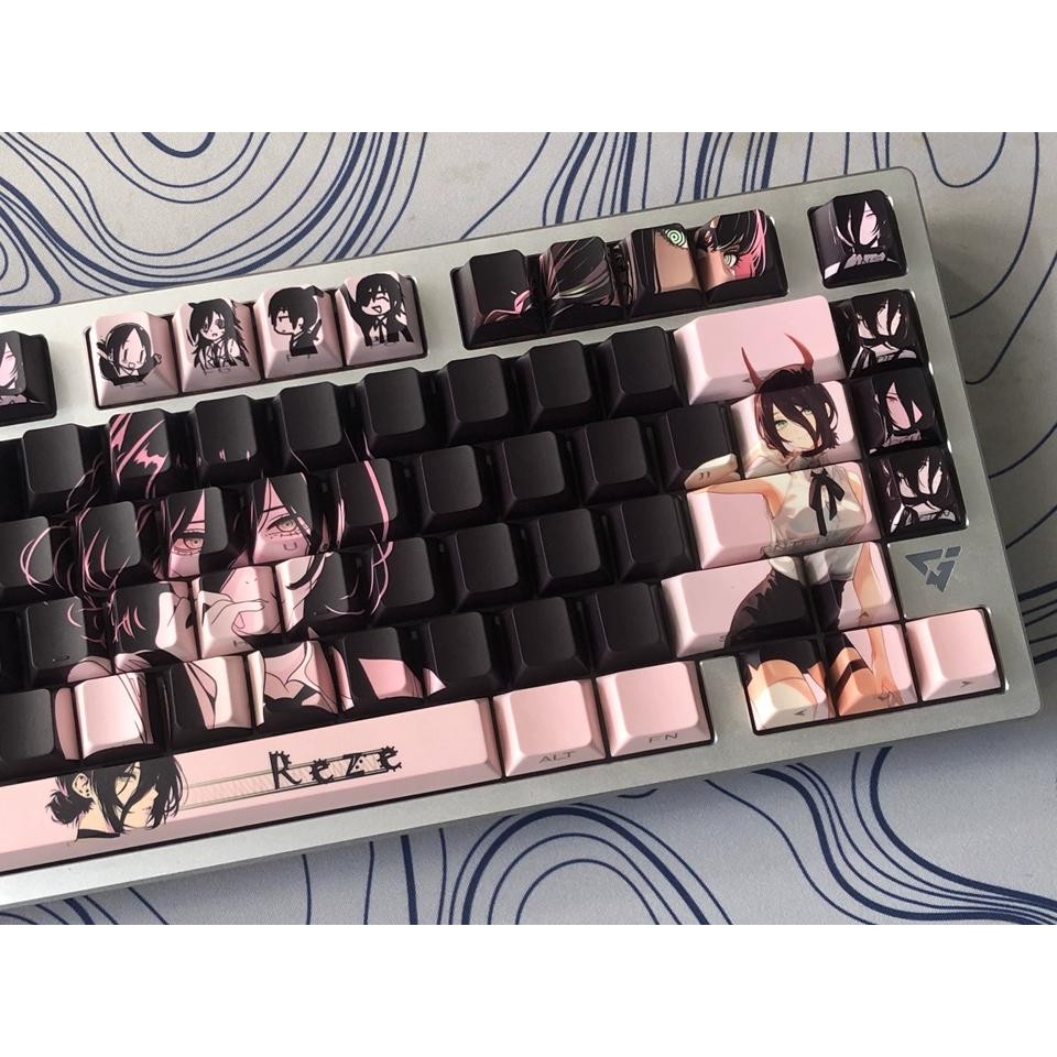 Reze Keycap Cherry Profile 70/105/118 Keys PBT Five-sided Dye ...