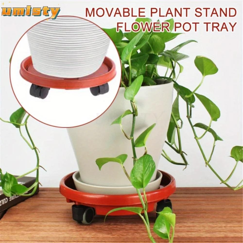 UMISTY Rolling Flower Pot Rack, Water Receiving with Universal Wheel ...