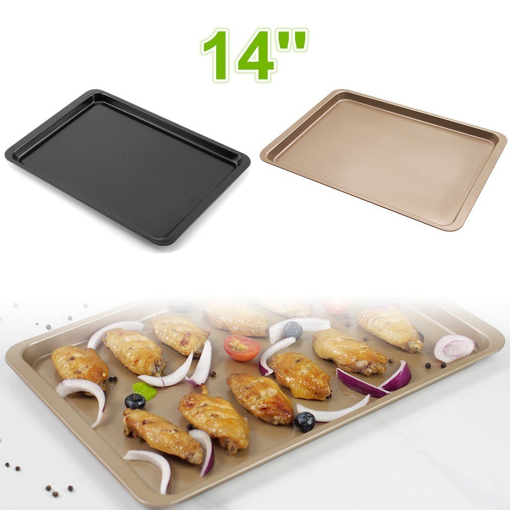 [ELECT] 14 inch Non-Stick Baking Tray Carbon Steel Bread Cake Cookies ...