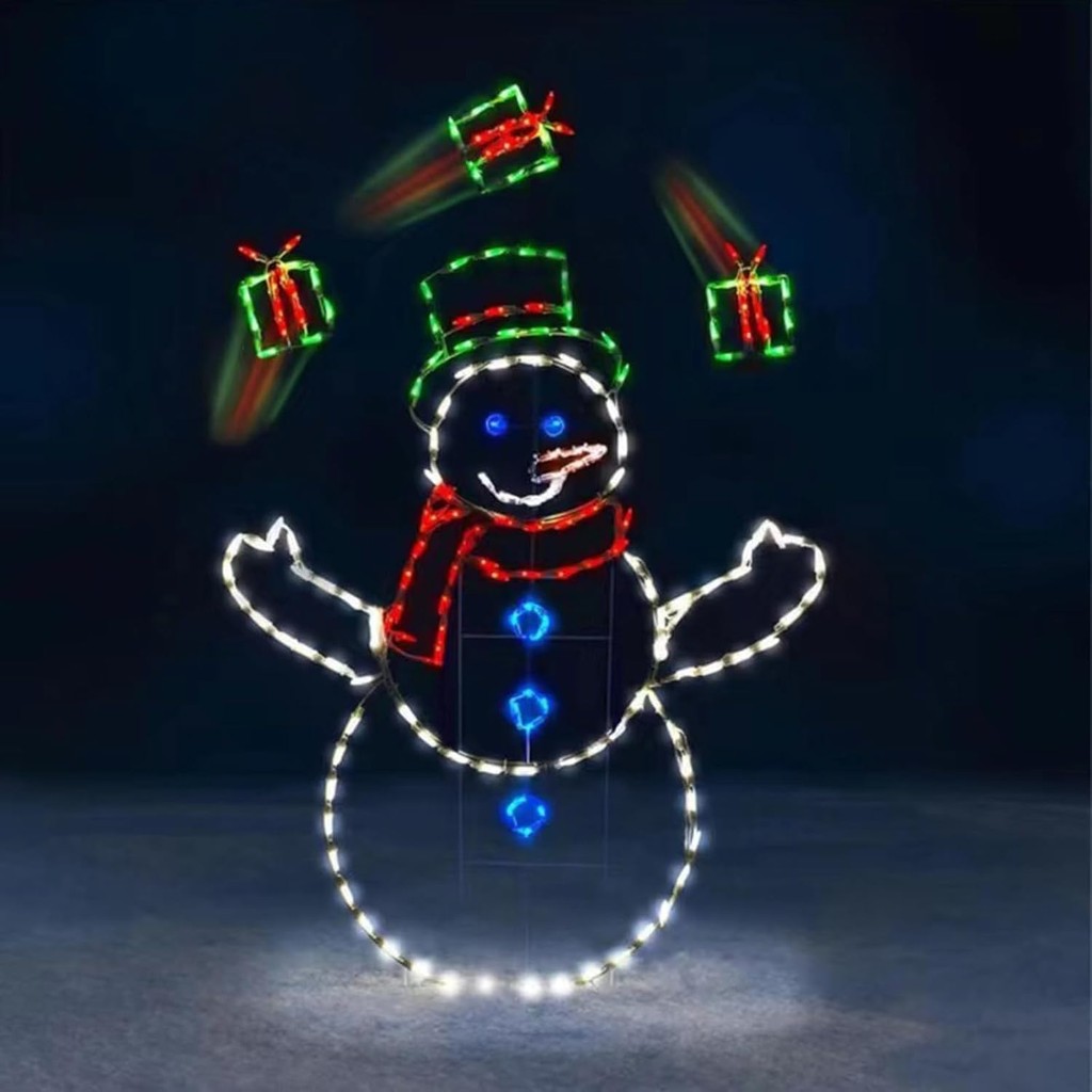The Playful Animated Snowball Light, Animated Christmas Decorations ...