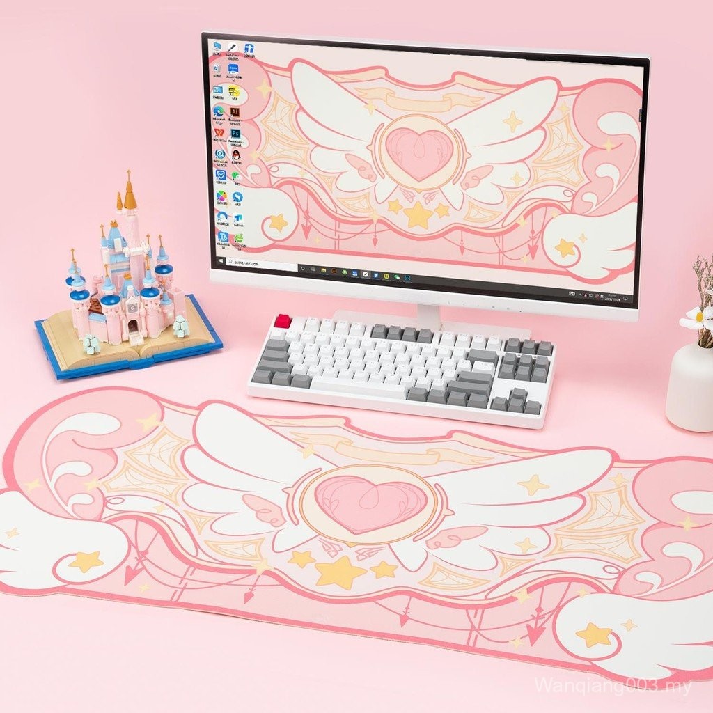 Sg Standard Pad Star Wings Oversized Gaming Keyboard Pad Hand Rest Girl ...