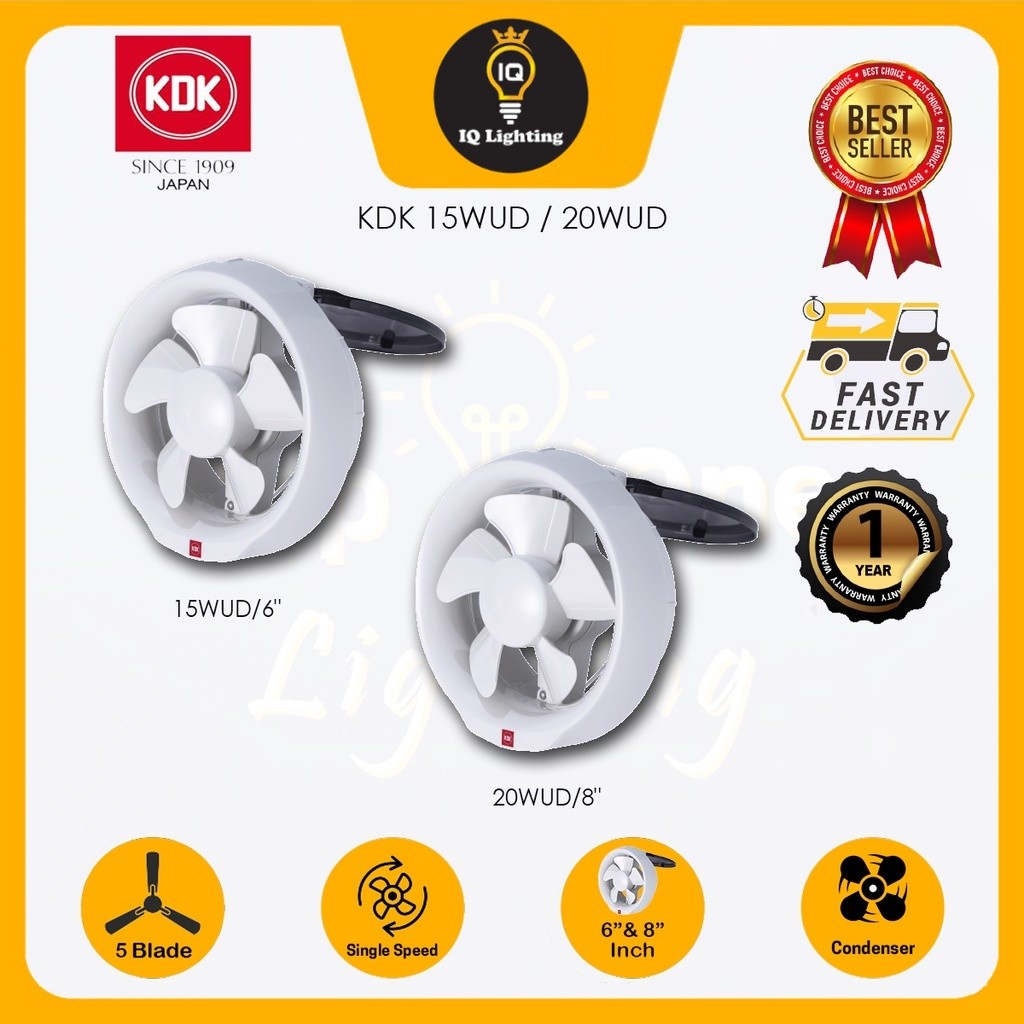 KDK 15WUD 20WUD Glass Mounted Exhaust Ventilating Fan 6" 15WUD 8" 20WUD ...