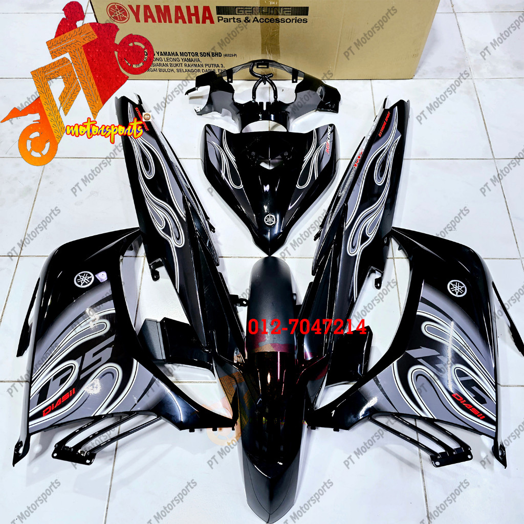 Yamaha LC 135 125ZR LC V8 Y16 Cover Set Api Hitam Putih Sticker Black White MX King 125Z V1 V2 ...