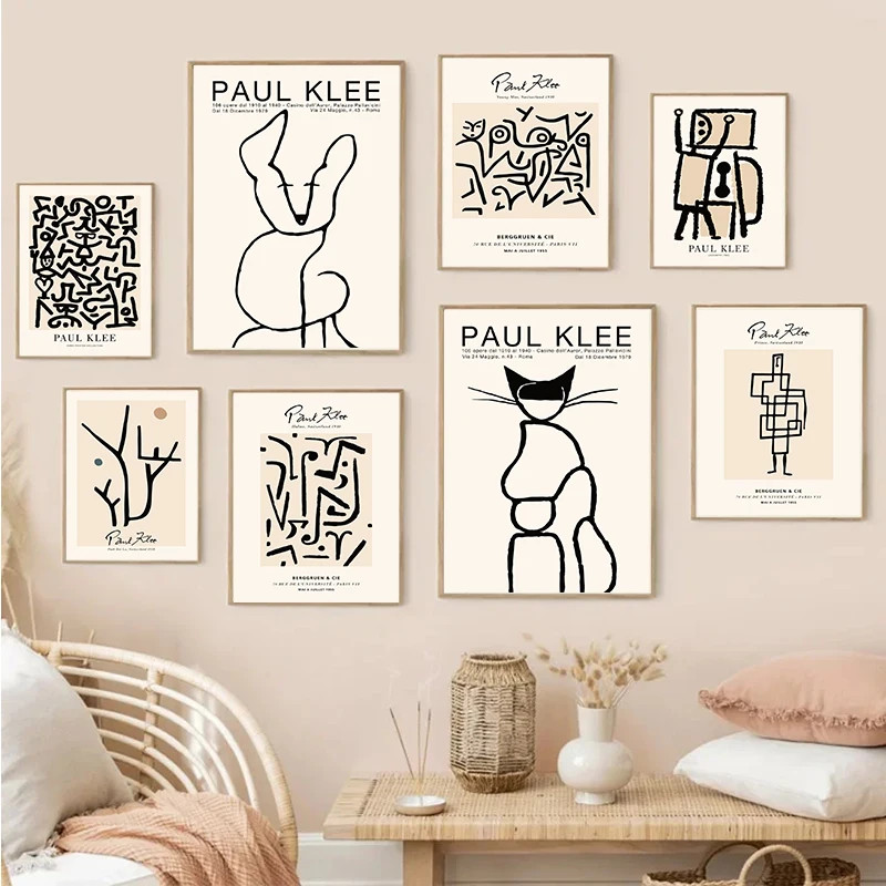 Paul Klee Line Art Museum Exhibition Poster Canvas Painting Abstract ...