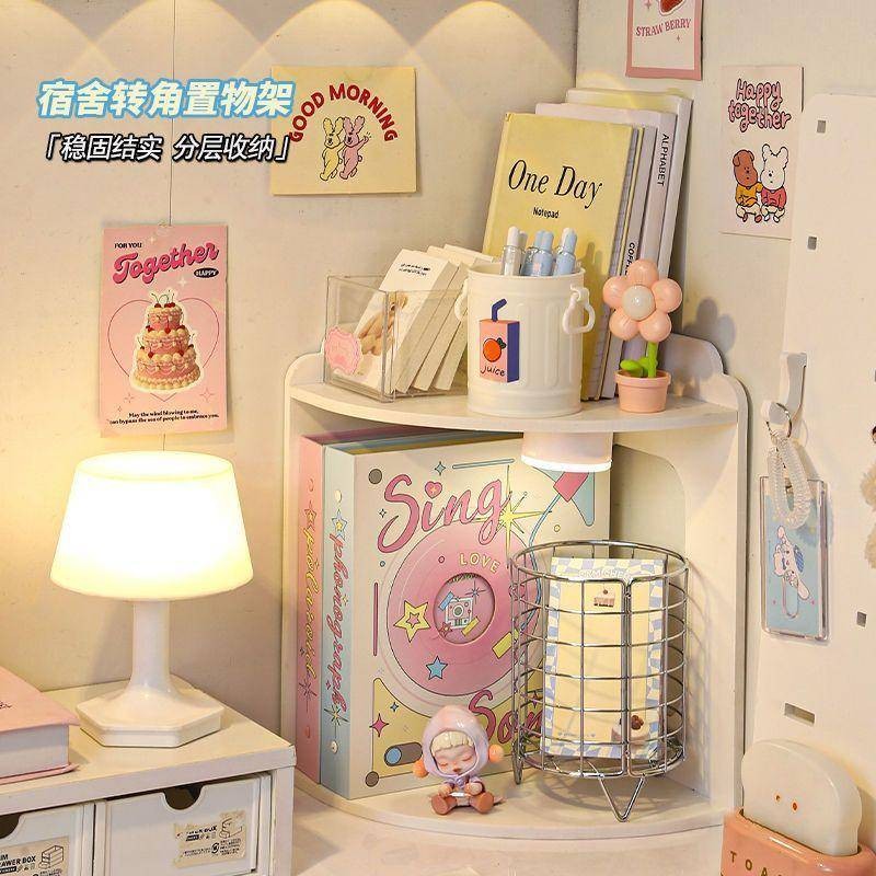 Desktop Corner Shelf Storage Rack Dormitory Simple ins Style Corner ...