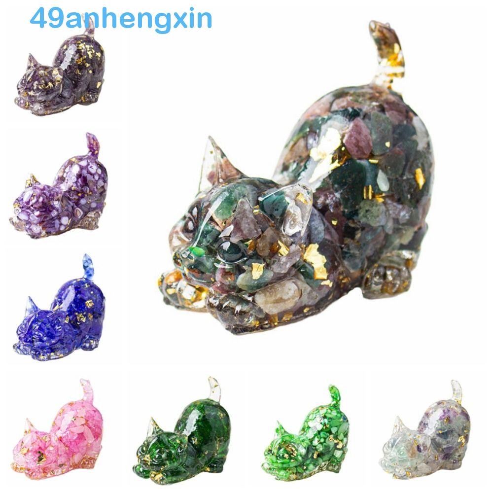 ANHENGXIN Crystal Cat Figurine, Decorative Creative Cartoon Animal ...