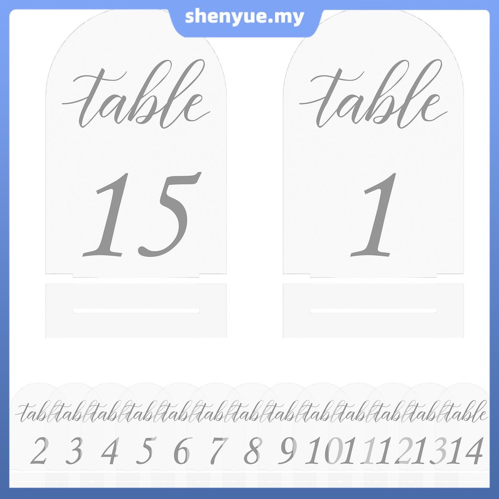 15Pcs Frosted Arch Table Numbers Clear Frosted Arch Acrylic Table Signs ...
