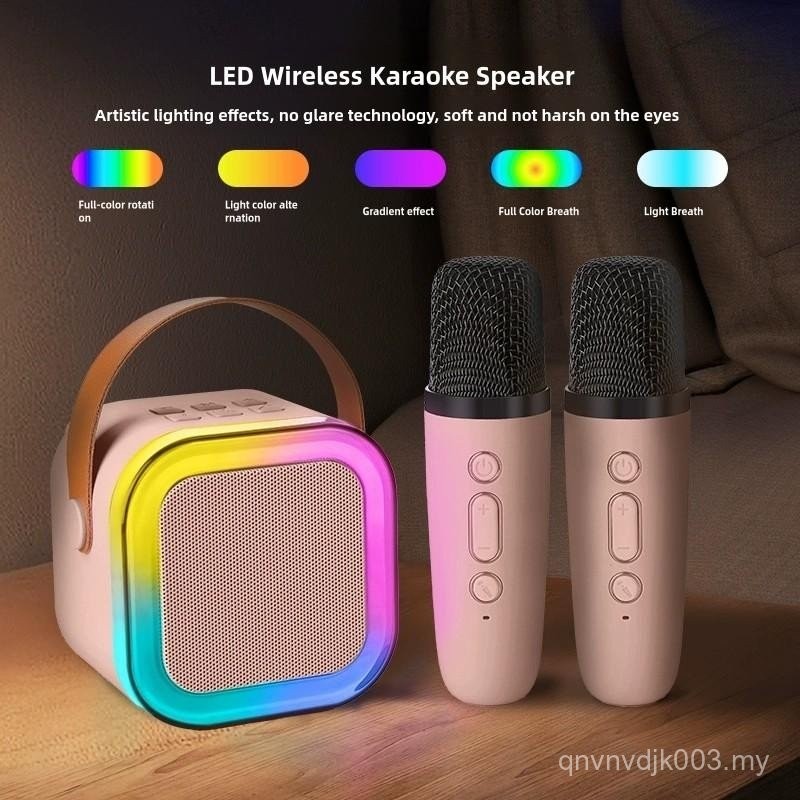 LED Wireless Karaoke Speaker With Wireless Microphone BLUETOOTH SPEAKER Family KTV BLUETOOTH ...