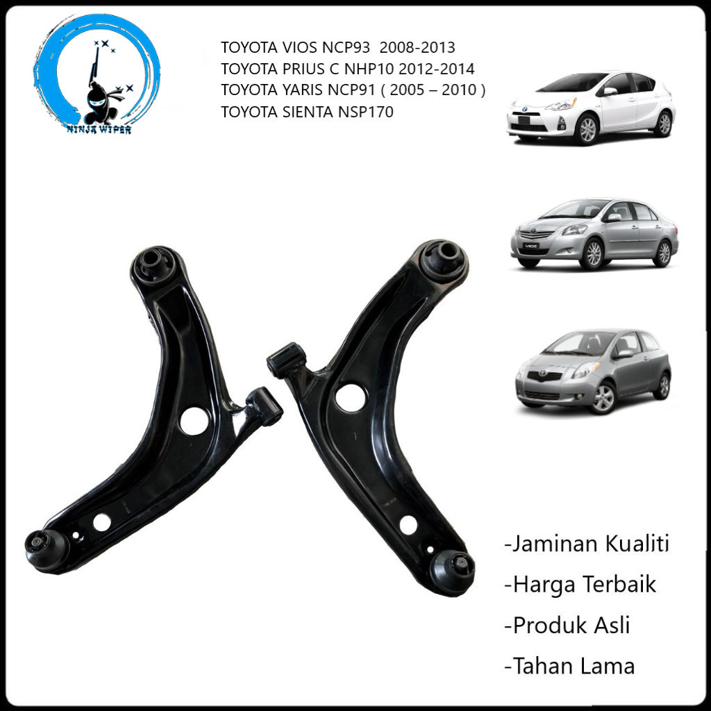 OEM NEW - Front Lower Arm - Toyota Vios NCP93 Yaris NCP91 Prius C NHP10 Sienta NSP170 ( 1+1Year ...